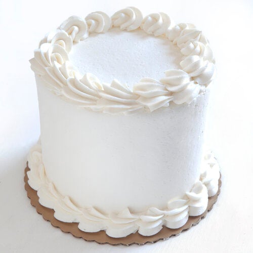 simple white cake with border