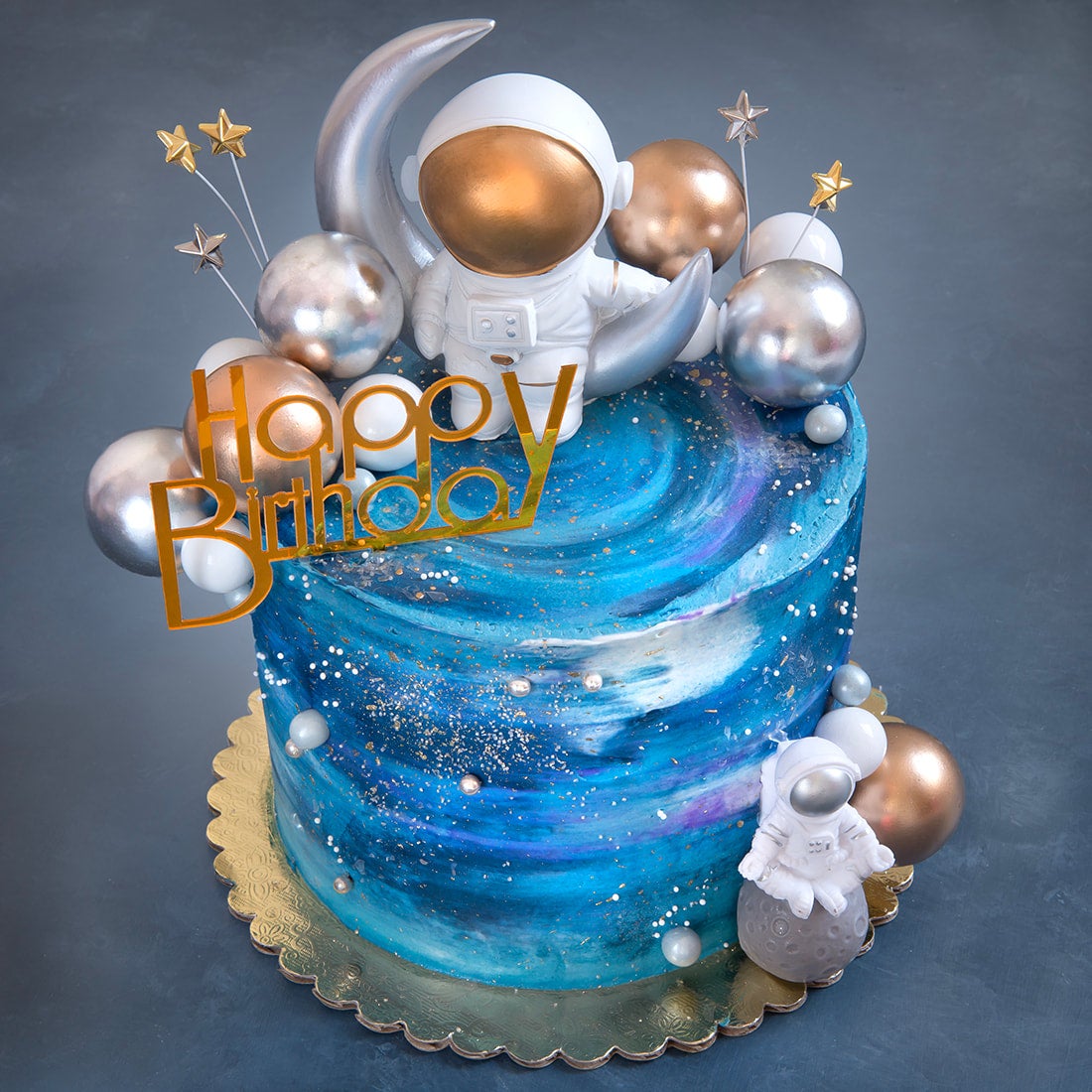outer space galaxy cake