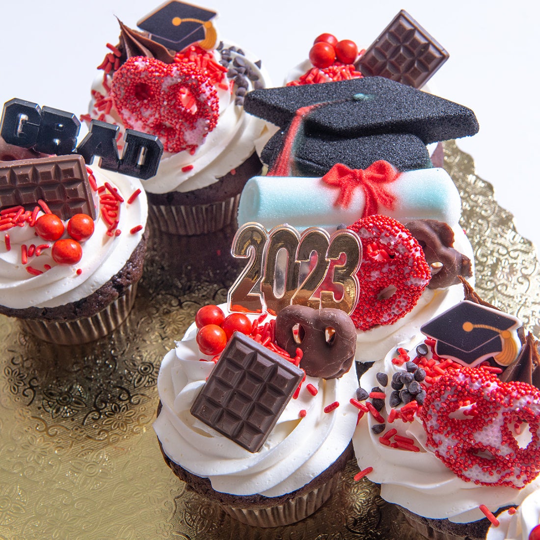 Colored Graduation Cupcake Cake | The Sugar Bakery